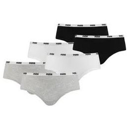 Panty Puma "Panty 6er Pack", Damen, Gr. XL, bunt (grau, wei&szlig;, schwarz), Obermaterial: 95% Baumwolle CO. 5% Elasthan EL., Unterhosen Panty