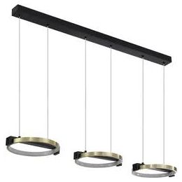 Searchlight LED-H&auml;ngeleuchte "H&auml;ngeleuchte Aerial, 3-flammig", schwarz (satin messing und schwarz), 3, H: 10cm, 1 Stk., Leuchten, Minimalistisches Ambiente