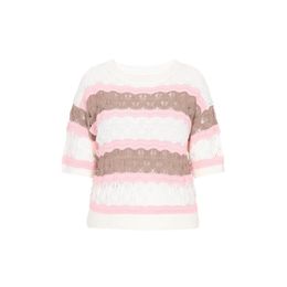 MIMO Pullover Damen Gr&ouml;&szlig;e XL braun / rosa / wei&szlig;