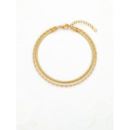 Nemomatheo Armband 'Snake & Bead' Damen Gr&ouml;&szlig;e 18/23 cm gold