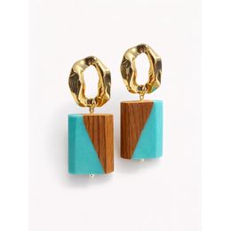Elena Athanasiadou Ohrringe 'Earrings Tivara' Damen Gr&ouml;&szlig;e 11 cm x 8 cm x 2cm t&uuml;rkis