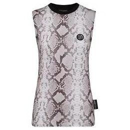Tanktop Plein Sport "Python", Damen, Gr. XS, 10, grau, Obermaterial: 100% Baumwolle, Tops Tanktop