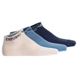Sneakersocken Emporio Armani "Socken 3er Pack", Herren, Gr. 44-47, bunt (marine, nude, blau), Obermaterial: 72% Baumwolle CO. 26% Polyamid PA. 2% Elasthan EL., Socken Sneakersocken