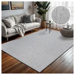 Teppich Sanat "Lora Plus, auch als L&auml;ufer", grau (hellgrau), B:120cm H:5mm L:170cm, Kunstfaser, Teppiche, Teppich, Kurzflor, uni, gekettelt, Wohnzimmer, Kinderzimmer