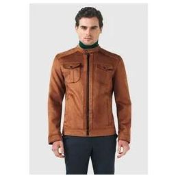 Outdoorjacke Pierre Cardin, Herren, Gr. M, braun, 100% Polyurethan, unifarben, normal, hoch geschlossener Ausschnitt, Jacken Outdoorjacke, Mit sch&ouml;nen Ziern&auml;hten