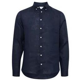 Langarmhemd Casual Friday "Langarmhemd CFAnton", Herren, Gr. 3XL, N-Gr, blau (navy blazer), Obermaterial: 100% Leinen LI., Hemden