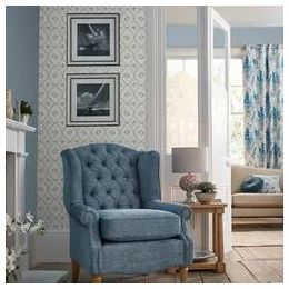 Vliestapete Laura Ashley "Pinford Trellis", blau, B:0,52m H:10m L:10m, Vlies, Tapeten, 10mx52cm (ca. 5m2)