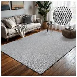 Teppich Sanat "Lora Plus, auch als L&auml;ufer", schwarz, B:200cm H:5mm L:290cm, Kunstfaser, Teppiche, Teppich, Kurzflor, uni, gekettelt, Wohnzimmer, Kinderzimmer