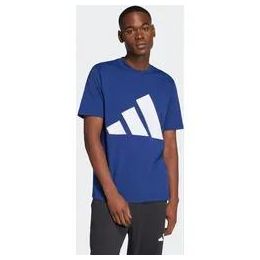 T-Shirt Adidas SPORTSWEAR "ESSENTIALS BIG LOGO", Herren, Gr. XL, blau (dunkelblau, wei&szlig;), Obermaterial: 100% Baumwolle, normal, Rundhals, Shirts T-Shirt, klassische Silhouette, mit Rundhalsausschnitt