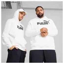 Kapuzensweatshirt Puma "ESS NO. 1 LOGO HOODIE FL", Herren, Gr. XL, wei&szlig; (Puma wei&szlig;), Fleece, Obermaterial: 66% Baumwolle, 34% Polyester, bedruckt, regular fit normal, Sweatshirts, regul&auml;re Passform, mit verstellbarer Kapuze, mit K&auml;ngurutasche