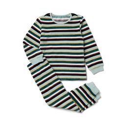 Tchibo - Kinder-Nicki-Pyjama - Jungen - Gr. 98/104 - gr&uuml;n/gestreift