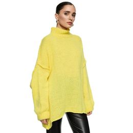 Worldclassca Oversized Sweater 'Strickpullover Oversized mit Stehkragen' female Yellow size S/L