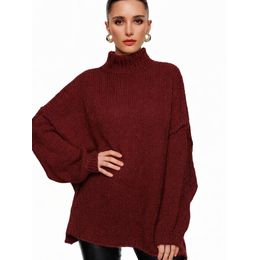 Worldclassca Oversized Sweater 'Strickpullover Oversized mit Stehkragen' female Red size S/L