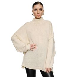 Worldclassca Oversized Sweater 'Strickpullover Oversized mit Stehkragen' female Beige size S/L