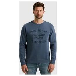 PME-Legend Sweatshirt PME LEGEND "Crewneck gd terry", Herren, Gr. L, blau (true navy), Sweatware, Obermaterial: 100% Baumwolle, unifarben, regular fit taillenbedeckt, Rundhals, Rippb&uuml;ndchen, Sweatshirts Sweatshirt, mit Schriftzug