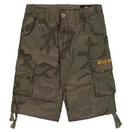 Shorts Alpha Industries "Jet Short Camo", Herren, Gr. 33, Normalgr&ouml;&szlig;en, gr&uuml;n (schwarz olive camo), Obermaterial: 100% Baumwolle; Futter: 100% Baumwolle, Hosen Shorts