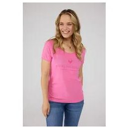 LIEBLINGSST&Uuml;CK T-Shirt LIEBLINGSST&Uuml;CK "CiaEp", Damen, Gr. 4XL (48), pink (lovely pink), Jersey, Obermaterial: 100% Baumwolle, meliert, regular fit taillenbedeckt, Rundhals, Shirts T-Shirt, mit Logo-Print