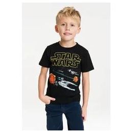T-Shirt logoshirt "Star Wars - Star Fighter", M&auml;dchen, Gr. 104, schwarz, 100% Baumwolle, bedruckt, normal, Rundhals, Shirts T-Shirt, mit coolem Star Wars-Motiv