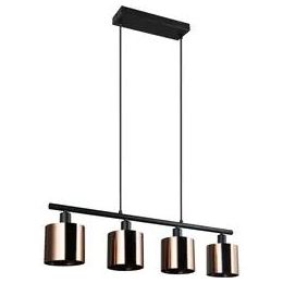 Trio REALITY LEUCHTEN Pendelleuchte "JASON, H&auml;ngelampe Esszimmerlampe, 4-flammig, exkl. 4xE14 max 10W", braun (bronzefarben), 4, &Oslash; 12cm H: 150cm, 1 Stk., Leuchten, h&ouml;henverstellbar max 150cm, mit semi-transparenten Kunststoff-Schirmen, Pendelleuchte