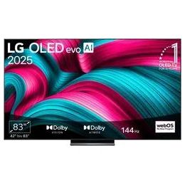 LG OLED-Fernseher "OLED83C5ELA", Energieeffizienz: F (A-G), grau (grau, schwarz), 83, Fernseher