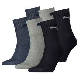 Kurzsocken Puma "Socken 6er Pack", Herren, Gr. 39-42, blau (blau, grau), Obermaterial: 78% Baumwolle CO. 18% Polyester PES. 2% Polyamid PA. 2% Elasthan EL., Socken