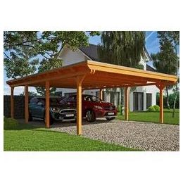 Skan Holz Doppelcarport SKANHOLZ "Emsland", braun (hellbraun), B/H/T: 223cm x, Carports