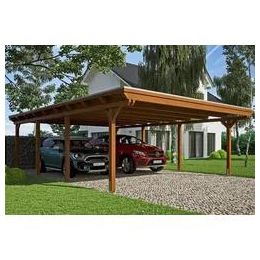 Skan Holz Doppelcarport SKANHOLZ "Emsland", braun, B/H/T: 223cm x, Carports