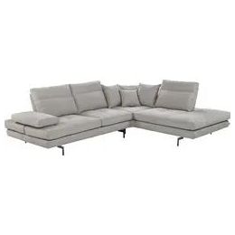 Ecksofa Calia italia "Toby Wing, B/T: 288/232 cm, Designsofa, Premium Sitzkomfort, L-Form", beige (ecr&ugrave; mario), B:288cm H:90cm T:232cm, Mikrofaser mit Nubuk Optik (100% Polyester), Sofas, Ecksofa, Sitztiefenverstellung, wahlw. mit Kissen-Set,F&uuml;&szlig;e schwarz matt