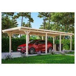 Skan Holz Einzelcarport SKANHOLZ "Emsland", beige (natur), B/H/T: 223cm x, Carports