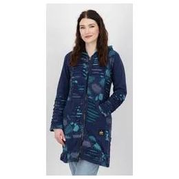 Fleecejacke DEPROC ACTIVE "Patchwork NUNAVUT LONG WMN", Herren, Gr. 40 (M), blau (schwarz navy), 100% Baumwolle, Jacken Fleecejacke, auch in Gro&szlig;en Gr&ouml;&szlig;en erh&auml;ltlich