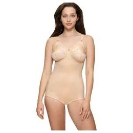 Shaping-Body Triumph "Doreen + Cotton 01 BS", Damen, Gr. 90, Cup C, beige (natur), Obermaterial: 37% Polyester, 26% Baumwolle, 24% Polyamid, 11% Elasthan, 2% Viskose, eng, V-Ausschnitt, Bodys, runder, tieferer R&uuml;ckenausschnitt, formend, V-Ausschnitt