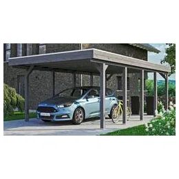 Skan Holz Einzelcarport SKANHOLZ "Friesland", grau (dunkelgrau), B/H/T: 221cm x, Carports