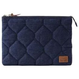 Levi's Handtasche LEVI'S "DENIM LAPTOP SLEEVE", Damen, Gr. B/H/T: 39cm x 2cm x 28cm, blau (denim), Baumwolle, Strukturmuster, unifarben, Taschen Handtasche, mit Strukturmuster