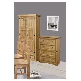 M&ouml;bilia Kleiderschrank M&Ouml;BILIA, beige (natur, schwarz), B:102cm H:205cm T:56cm, Massivholz, Metall, Schr&auml;nke, Kleiderschrank, Holzoberfl&auml;che honigfarbend gewachst