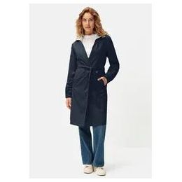 Parka Lascana, Damen, Gr. 42, blau (navy), Web, Obermaterial: 100% Polyester. Futter: 100% Polyester. Kapuze: 85% Baumwolle, 15% Polyester, unifarben mit Farbeinsatz, figurumspielend kniebedeckend, tiefer V-Ausschnitt, mit innenliegendem Gummizug, Jacken Parka, mit abnehmbarer Kapuze, Parker, casual