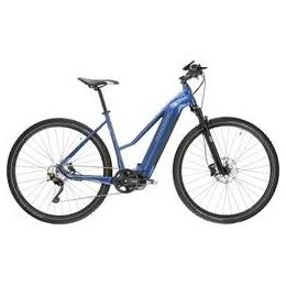 E-Bike KROSS "E-Crossrad Evado Hybrid 6.0 28 Zoll blau - Shimano Mittelmotor" Gr. 48, blau (blau, schwarz), Elektrofahrr&auml;der, 48cm, 28 Zoll (71,12cm), SHIMANO 36 V/250 W DU-E6110, Mittelmotor