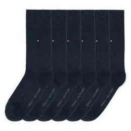 Socken Tommy Hilfiger "TH MEN SOCK 6P ECOM", Damen, Gr. 47-49, blau (jeans), Baumwollmischung, elastisch, Socken Socken, Gek&auml;mmte Baumwolle, atmungsaktiv, druckfreier Bund