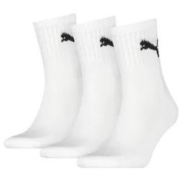 Sportsocken Puma "short crew", Herren, Gr. 47-49, wei&szlig;, Baumwollmischung, Elasthan, Polyamid, Polyester, unifarben mit Farbeinsatz, elastisch, Socken Sportsocken, gepolsterte Frottee-Sohle, atmungsaktiv