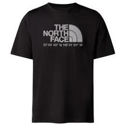 Funktionsshirt The North Face "M 24/7 S/S TEE LOGO GRAPHIC REG", Herren, Gr. M, schwarz (tnf schwarz), Obermaterial: 100% Polyester, Shirts Funktionsshirt, sportliche Passform, kurze &Auml;rmel, mit FlashDryTM Technologie
