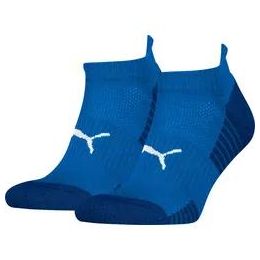 Sneakersocken Puma "Puma UNISEX SPORT CUSHIONED SNEAKER 2P", Herren, Gr. 43-46, blau (olympian blau), Materialmix, normal, Socken Sneakersocken, Gepolsterte Sohle, niedriger Schnitt