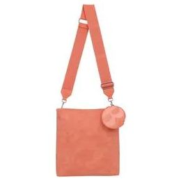 Umh&auml;ngetasche Fritzi aus Preussen "Brigitte x fritzi Special Ronja Cross", Damen, Gr. B/H/T: 8cm x 14cm x 27cm, rot (apricot), Kunstfaser, unifarben, Taschen Umh&auml;ngetasche, mit abnehmbarem Anh&auml;nger