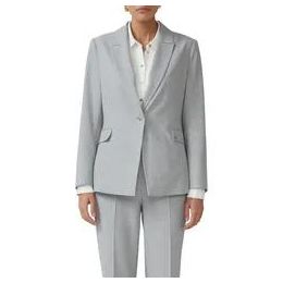 Jackenblazer s.Oliver BLACK LABEL, Damen, Gr. 38, grau, Web, Obermaterial: 49% Polyester, 48% Viskose, 3% Elasthan. Futter: 100% Polyester, unifarben, tailliert taillenbedeckt, Manschette, Blazer, mit Logo Detail