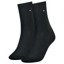Socken Tommy Hilfiger "TH WOMEN SOCK CASUAL 2P", Damen, Gr. 35-38, blau (midnight blau), Baumwollmischung, Elasthan, Polyamid, elastisch, Socken Socken, mit flacher Zehennaht