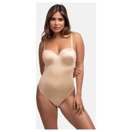 Stringbody Dorina "Sublime Sculpt", Damen, Gr. 80, Cup E, beige, Obermaterial: 79% Polyamid, 17% Elasthan, 4% Polyester, unifarben, Bodys Stringbody, Mit abnehmbaren Tr&auml;gern
