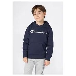 Kapuzensweatshirt Champion "SPORTWEAR HOODIE Standard Fit", Jungen, Gr. M (140/146), blau (nny, ns), Obermaterial: 54% Baumwolle, 46% Polyester, normal, Rundhals, Sweatshirts, f&uuml;r Kinder