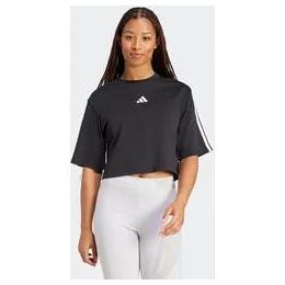 T-Shirt Adidas SPORTSWEAR "W 3S SJ TLR T", Damen, Gr. L, schwarz-wei&szlig; (schwarz, wei&szlig;), Obermaterial: 100% Baumwolle, bauchfrei, Rundhals, Shirts T-Shirt