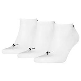 Sneakersocken Puma "Puma UNISEX CUSHIONED SNEAKER 3P", Damen, Gr. 39-42, wei&szlig; (3x wei&szlig;), Baumwollmischung, bedruckt, unifarben, elastisch, Socken Sneakersocken, mit Frottee