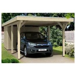 Skan Holz Einzelcarport SKANHOLZ "Spessart", beige (natur), B/H/T: 220cm x, Carports