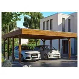 Skan Holz Doppelcarport SKANHOLZ "Friesland", braun, B/H/T: 221cm x, Carports