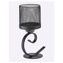 Heine HOME Windlicht, schwarz, B/H/T: 17,5cm x 32cm x 13cm, Kerzenhalter, Windlicht
